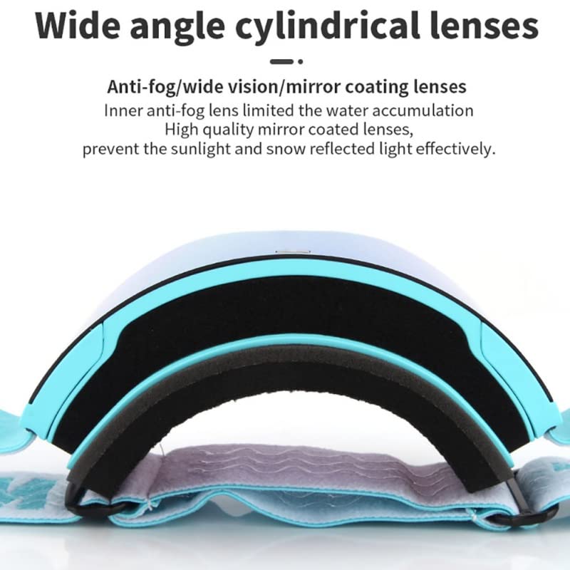 AHAKAC Magnetic Ski Goggles Snowboard Eyewear Double Layers Anti-Fog Cylindrical Ski Glasses Snow Goggles (Snowboard Goggles 01)