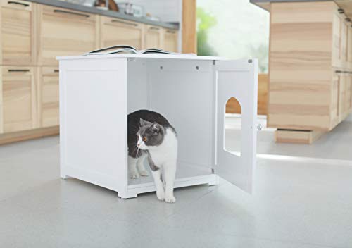 zoovilla Kitty Litter Loo β Hidden Litter Box Furniture, White