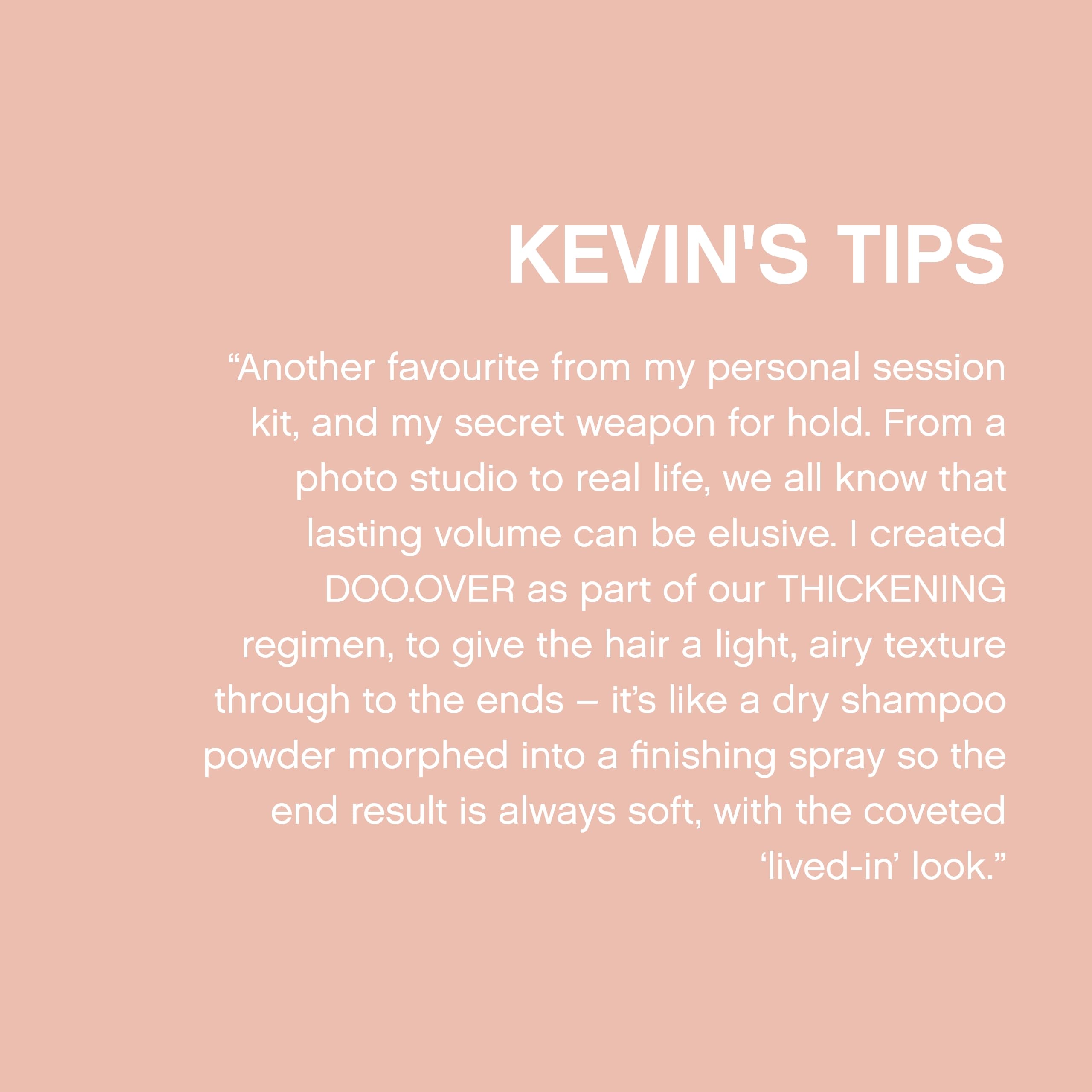 KEVIN.MURPHY DOO.OVER - Dry Powder Finishing Hair Spray - For All Hair Types & Lengths - Removes Oils & Product Residue - With Tapioca - Unscented - 250 mL / 8.5 fl oz