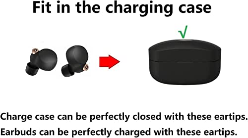 BLLQ Memory Foam Ear Tips Compatible with Sony WF-1000XM5 Replacement Ear Tips, Perfect Noise Cancellation, Fit in Case, S/M/L 6 Pairs Foam Tips Black (Foam XM5B6P)
