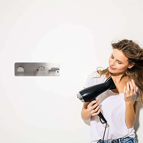 Blow Dryer Holder Wall Mount, Yimerlen Hair Dryer Holder Compatible with Dyson Hair Dryers for Bedroom and Bathroom (Silver)