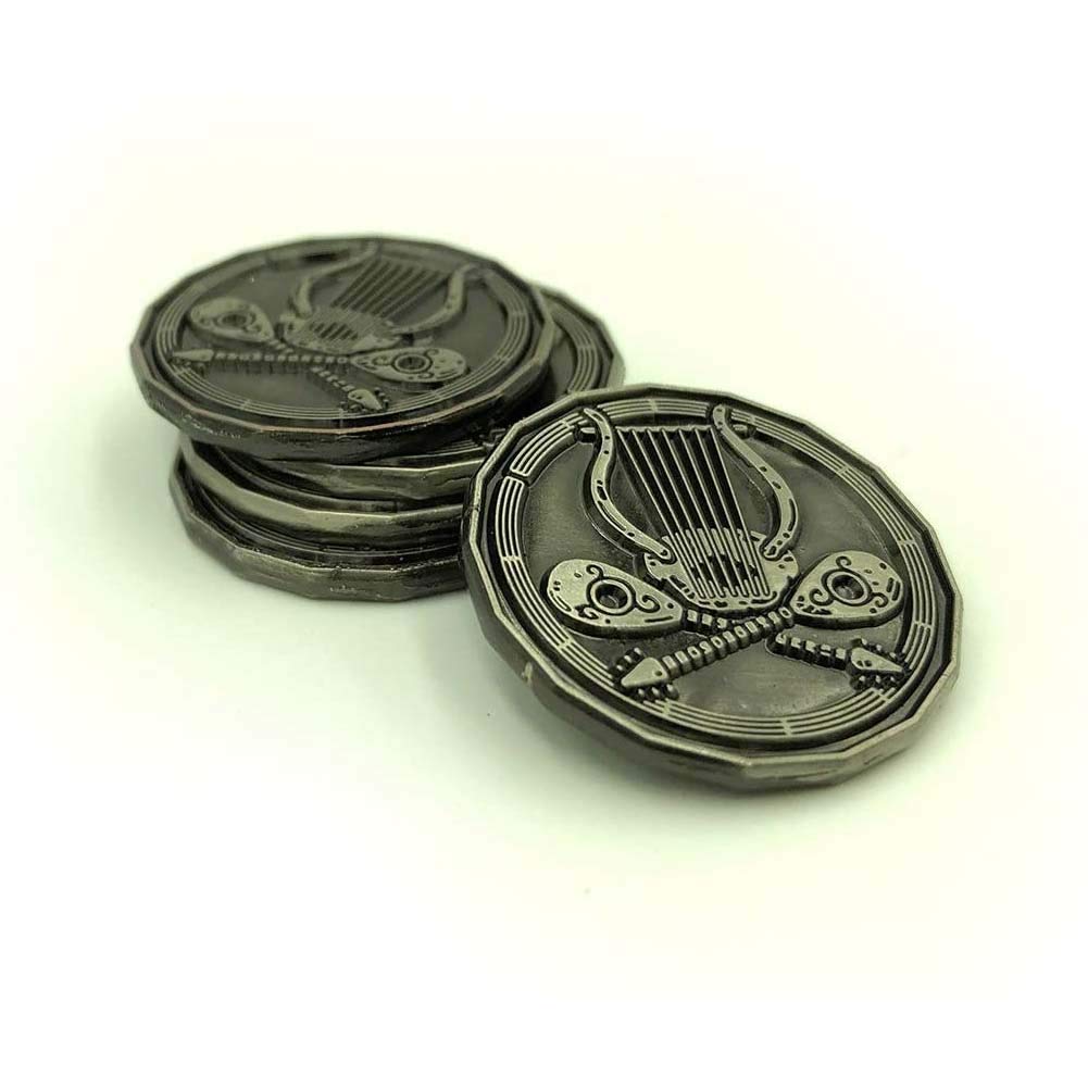 Bard Character Coin Miniature Pack (Silver 5 Pack) || Coins and Miniatures All-in-one || Fantasy Roleplaying Game || RPG Miniature|| Dungeon Miniatures || Tabletop Gaming