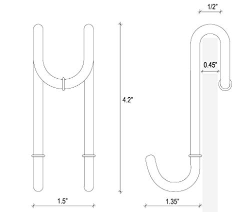 DWBA Small Hanging Hook for Bathroom Shower Glass Doors 3/8" Space to Hang, Polished Chrome Hook Towel Hanger