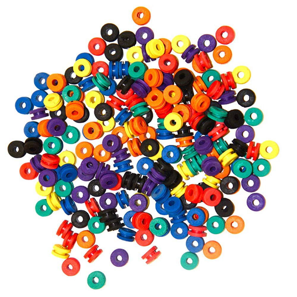 Onwon 200 Pieces Tattoo Needle Machine Grommets Double Grommets Tattoo Machine Parts A-bar Nipple Supply Mix Colors