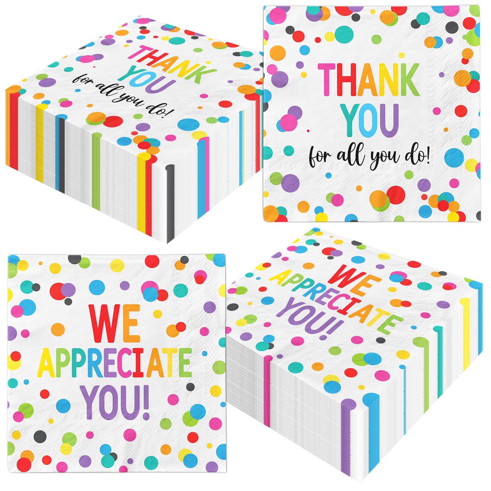 Appreciation Decorations,40pcs Thank You Napkins We Appreciate You Napkins Employee Appreciation Decor for Volunteer Appreciation Teacher Doctor Graduation Appreciation Party Decor