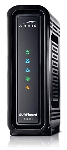 ARRIS SURFboard (8x4) DOCSIS 3.0 Cable Modem, approved for Cox, Spectrum, Xfinity & more (SB6141 Black) (Renewed)