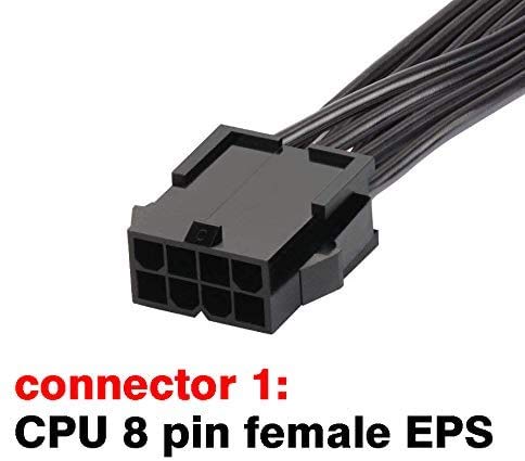 TeamProfitcom CPU 8 Pin Power Extension Cable ATX CPU 8 Pin Female to 8(4+4) Pin Male EPS Extension Cable for Motherboard (Not PCI-e VGA) 12 Inches (2 Pack)