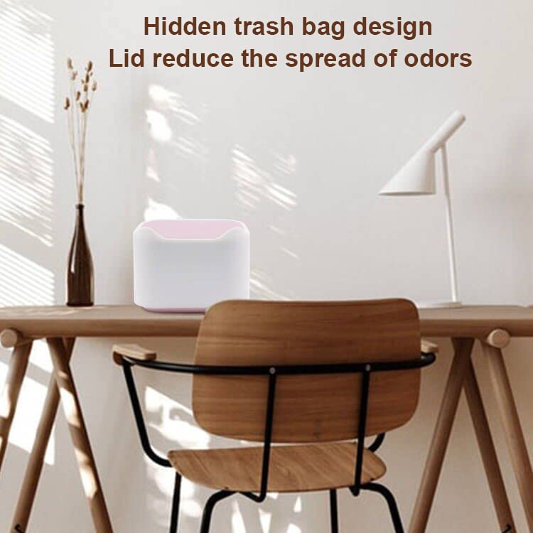Business King Mini Desk Trash Can with Lid with Trash Bag 90pcs 2.5 L/0.7 Gallon Pink Plastic Countertop Garbage Bin with Removable Inner Tiny Waste Basket for Office Dresser Bedroom