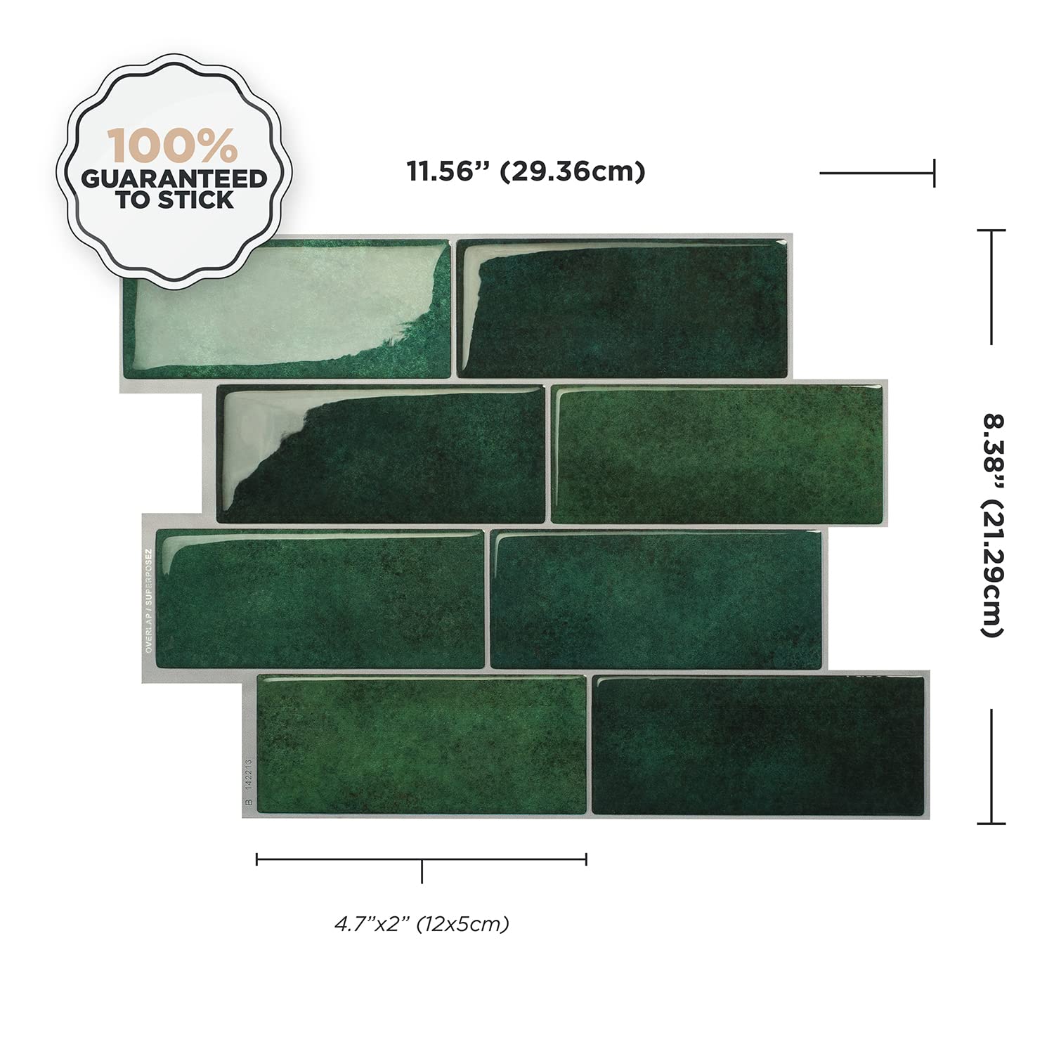 SMART TILES Peel and Stick Backsplash - 5 Sheets of 11.56" x 8.38" - 3D Adhesive Peel and Stick Tile Backsplash for Kitchen, Bathroom, Wall Tile