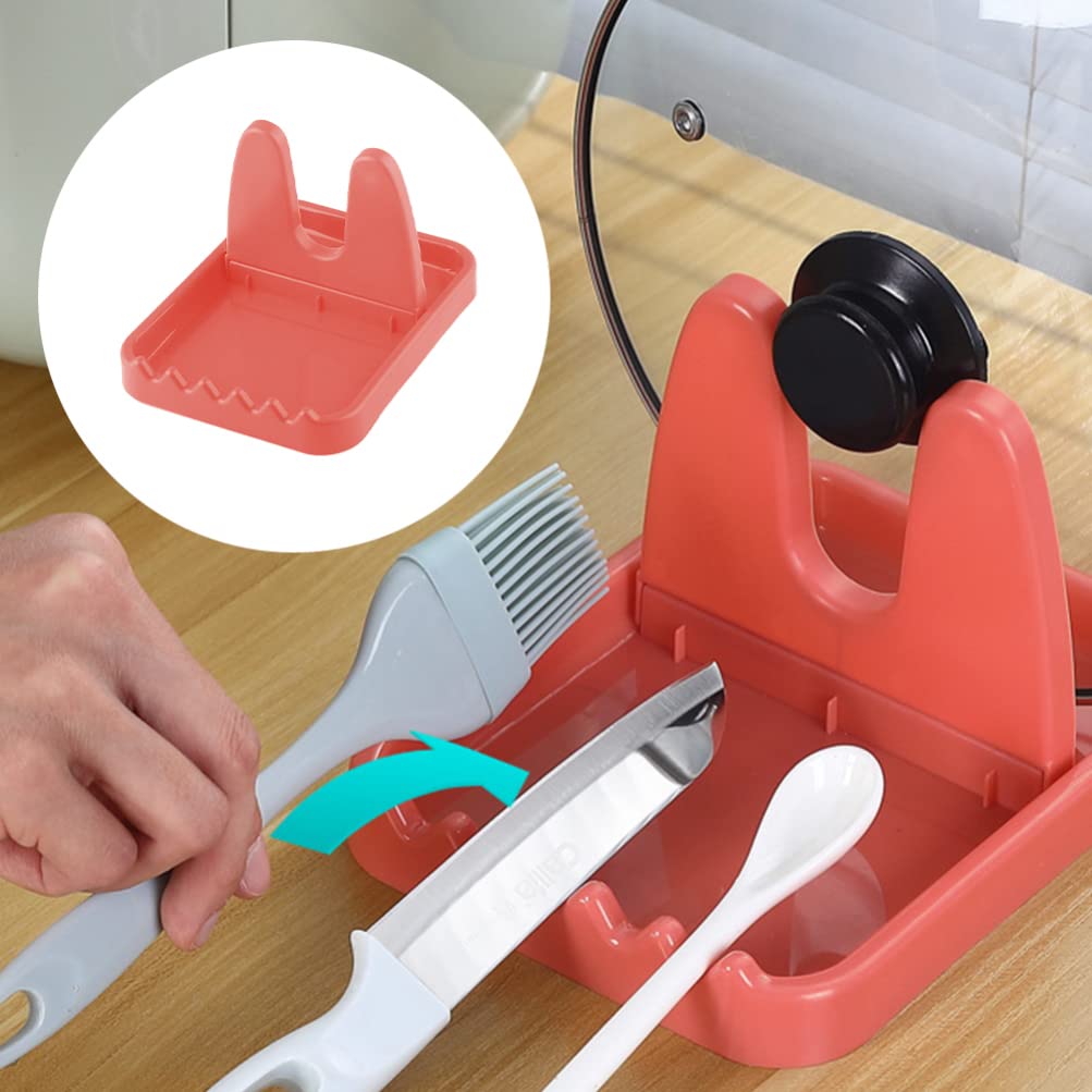 Angoily Hanger Holder Organizer 3pcs Spoon Rest and Pot Lid Holder Pan Pot Cover Lid Stand Rack Spoon Holder Utensil Rest Soup Spoon Holder Stove Organizer for Kitchen Collapsible Dish Pan