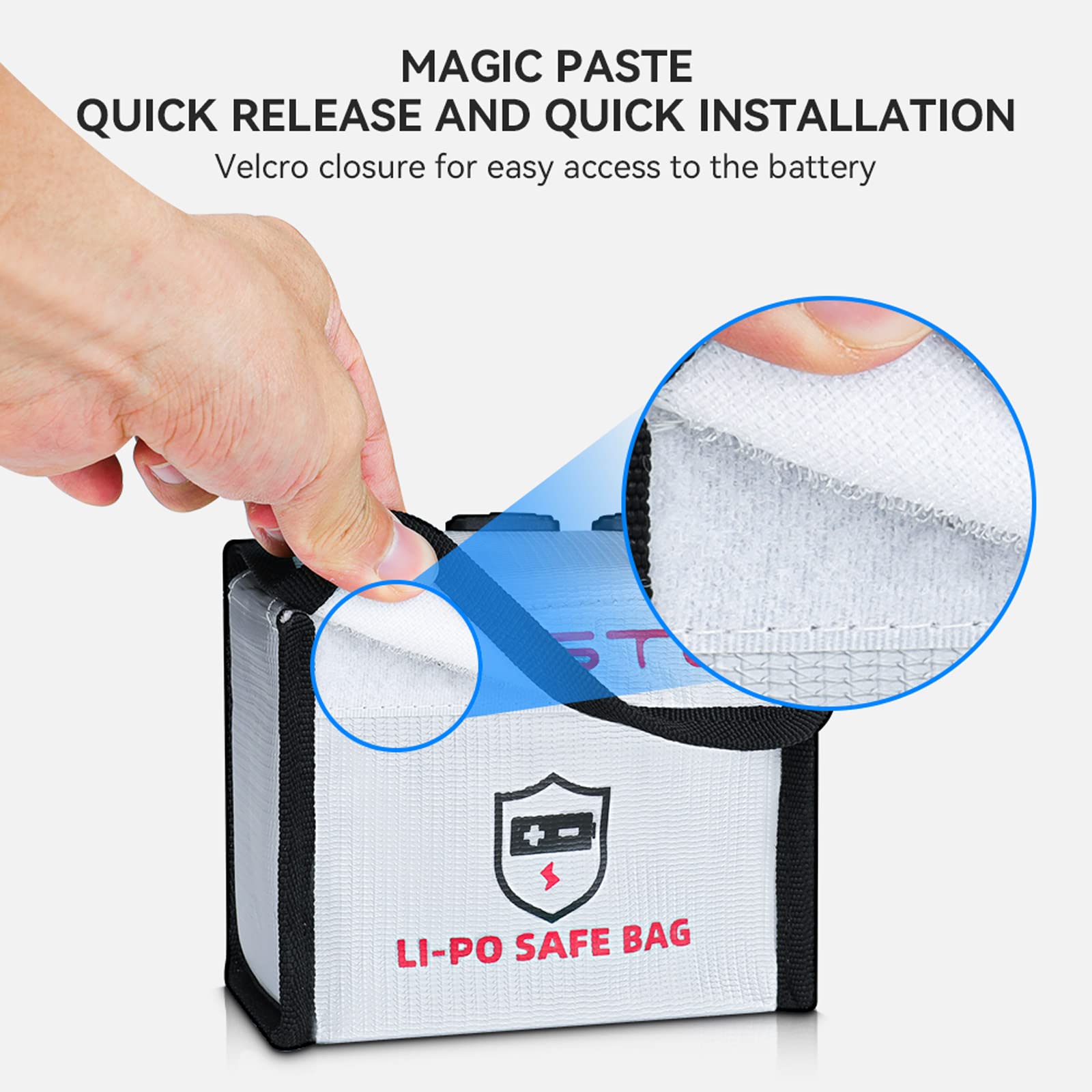 Antianxia Mini 3 Pro Lipo Battery Safe Bag Fireproof Explosion-Proof, Fire Retardant Lipo Bags, Batteries Charge Protector Bag,for DJI Mini 3 Pro Accessories (135x110x75mm)