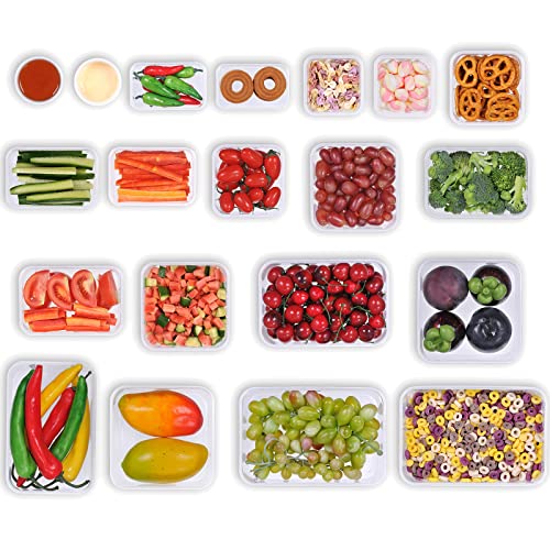 AdanZst 40-Piece Reusable Food Storage Containers with Lids Airtight, 100% Leakproof Plastic Meal Prep Storage Food Grade Kitchen Organizer, Stackable Freezer Containers, Microwave & Dishwasher Safe