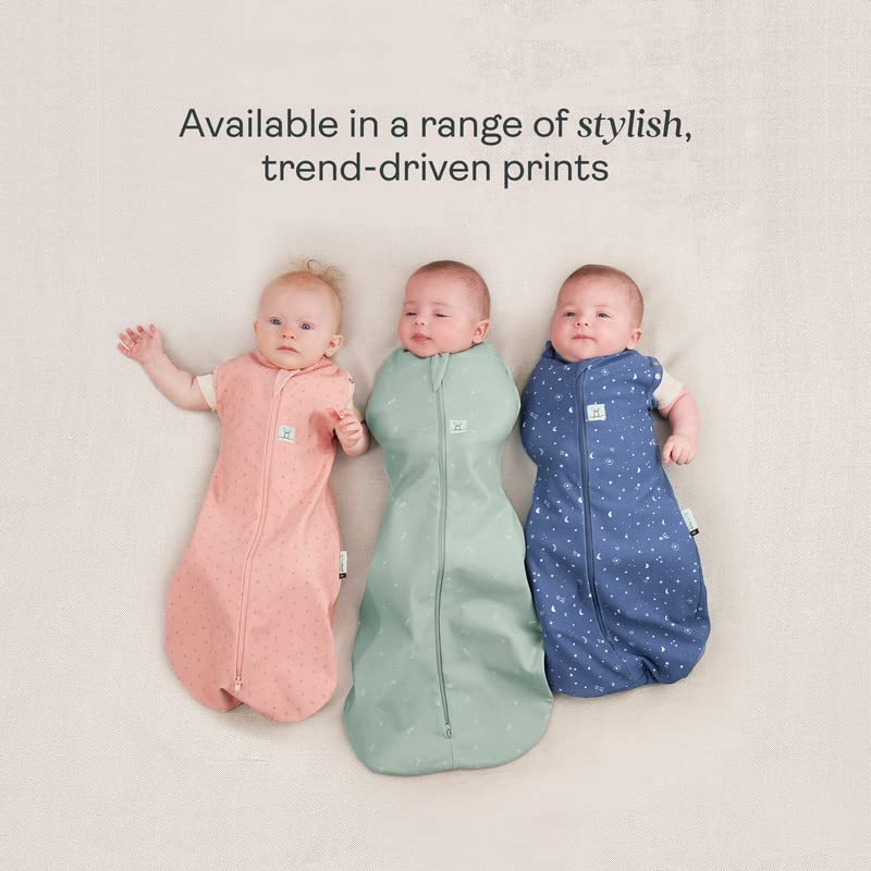 ergoPouch 0.2 tog Baby Sleep Sack 3-6 Months - Baby Sleeping Sack for Warm & Cozy Nights - Cocoon Swaddle Sack Baby Keeps Calm & Relaxed - Baby Sleeping Bag Regulate Body Temperature (Blush Leaf)