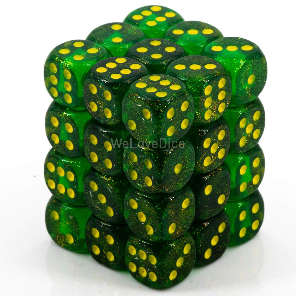 Chessex Borealis Maple Green D6 12mm Dice Set [CHX27965]