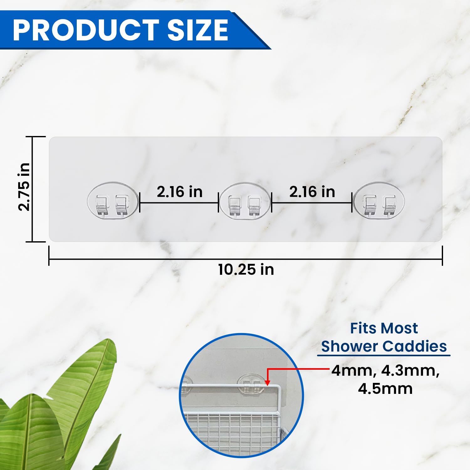 KNCLUX 2 Pcs Shower Caddy Adhesive Replacement | Adhesive Bathroom Shower Shelves Replacement | Drill-Free Resilient Transparent