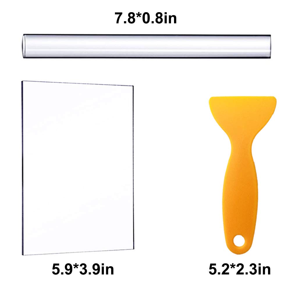 Acrylic Clay Roller with Acrylic Sheet Backing Board Assisted Shovel Rubber Clay Tools/Moulds Acrylic Ultra-Light Clay Hand-Made DIY Tool Materials 3+ Years Old