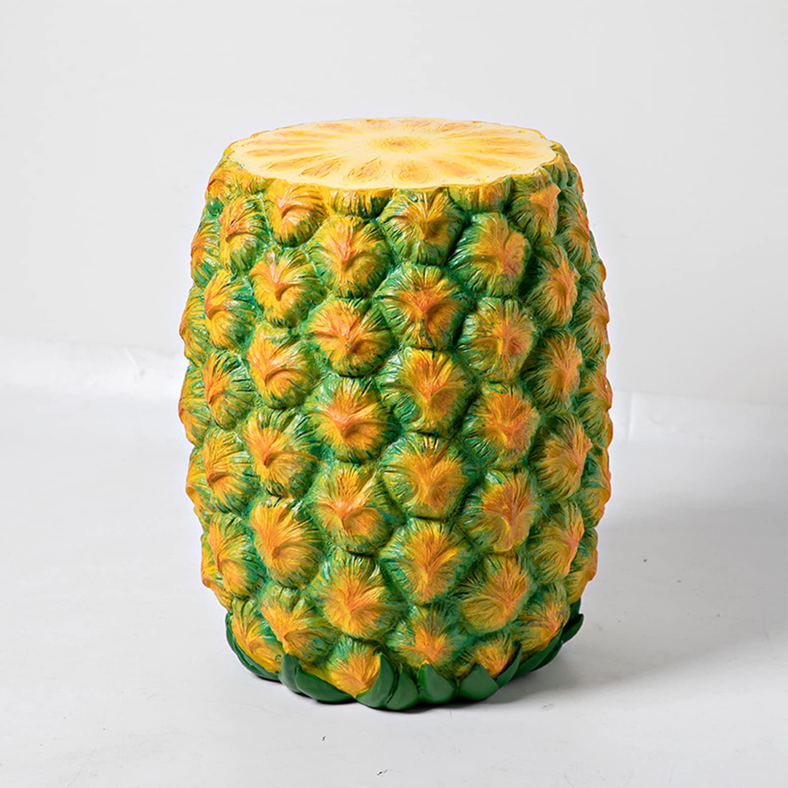 MSUIINT Food Stool, Simulated Food Stool, Retro Fun Ingenious Decorative Low Food Shoe Changing Stool for Home, Comfortable Decorative Space Saving Food Shoe Changing Stool(Ananas)
