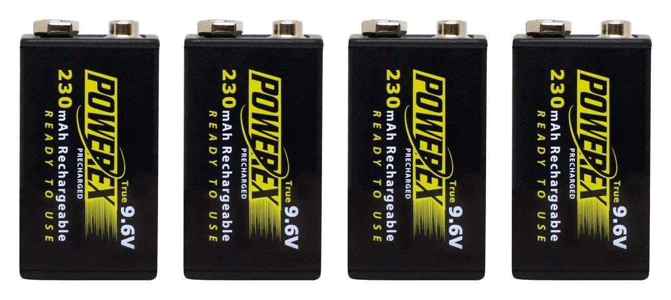 Powerex Precharged 9V (9.6V) Rechargeable Low Self-Discharge NiMH Batteries X 4