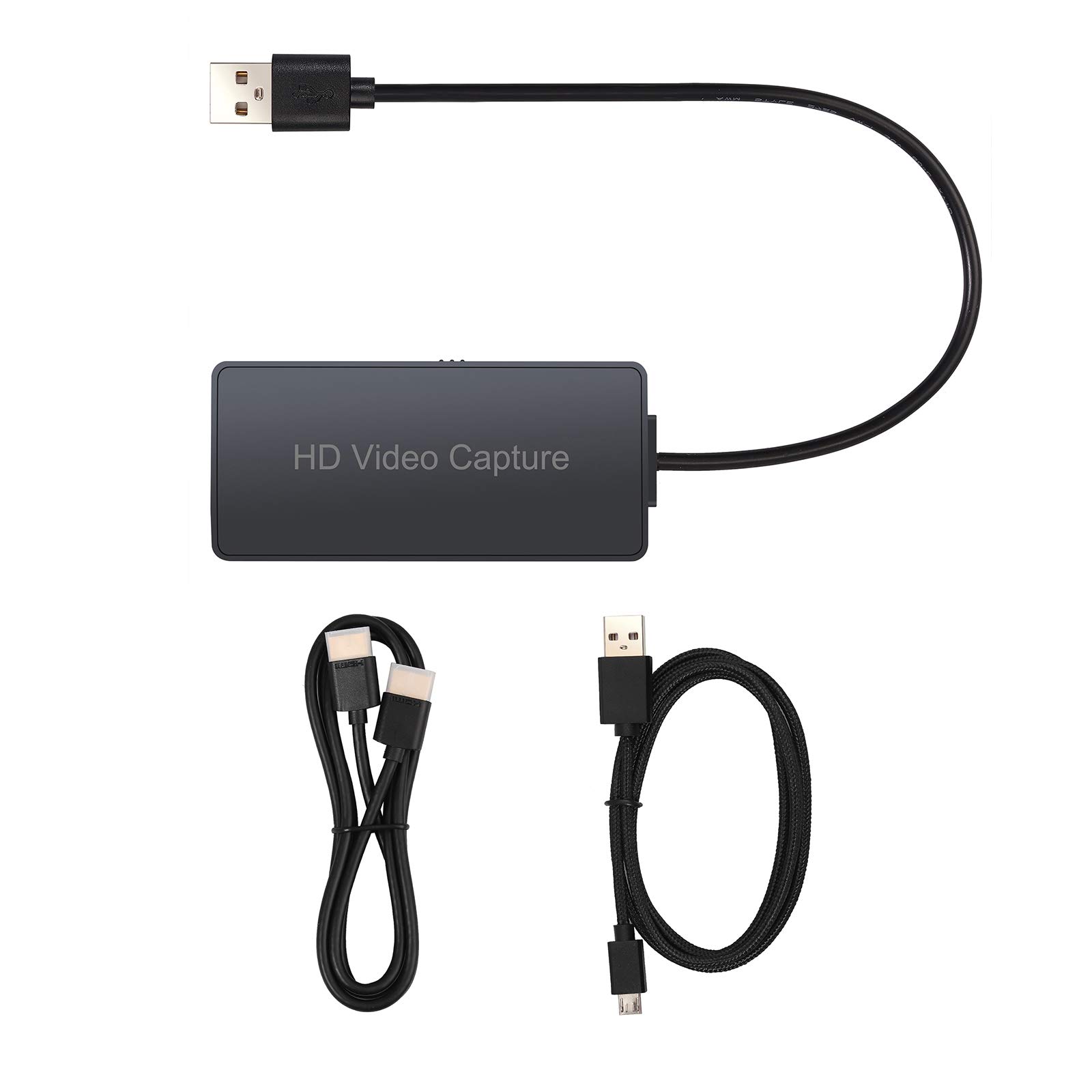 CAMWAY HD Video Capture USB 2.0 HDMI Video Game Capture Card,4k HDMI to USB 2.0 HD Live Capture Game Video Recording Box Support 2Output Capture for Windows Linux Mac OS YouTube OBS Twitch