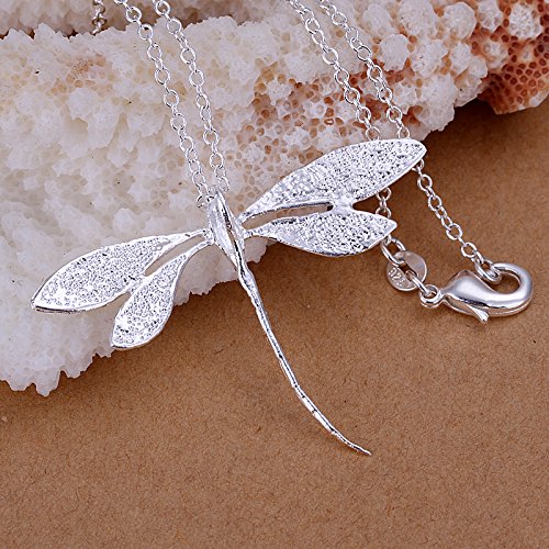 Adecco LLC New Jewelry Fashion Silver Dragonfly Necklace Pendant 18 inch Chain (dragonfly)