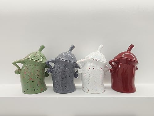 Canister with Attitude,Airtight Ceramic Kitchen Storage for Coffee, Tea, Sugar, and Spices, Stylish Kitchen Organization and Cute Decor, Unique Kitchen Storage Solution (white)