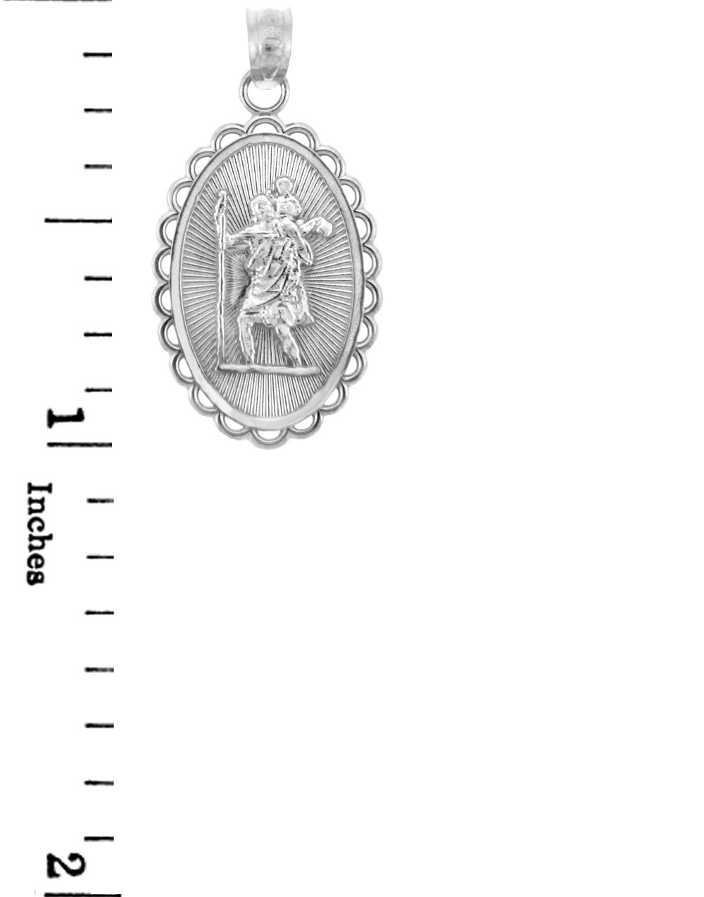 925 Sterling Silver Saint Christopher Medal Catholic Protection Charm Pendant