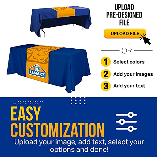 Custom Table Runner Cover with Logo Text Personalized Customizable for Business Vendor Trade Show Shop (36x72)
