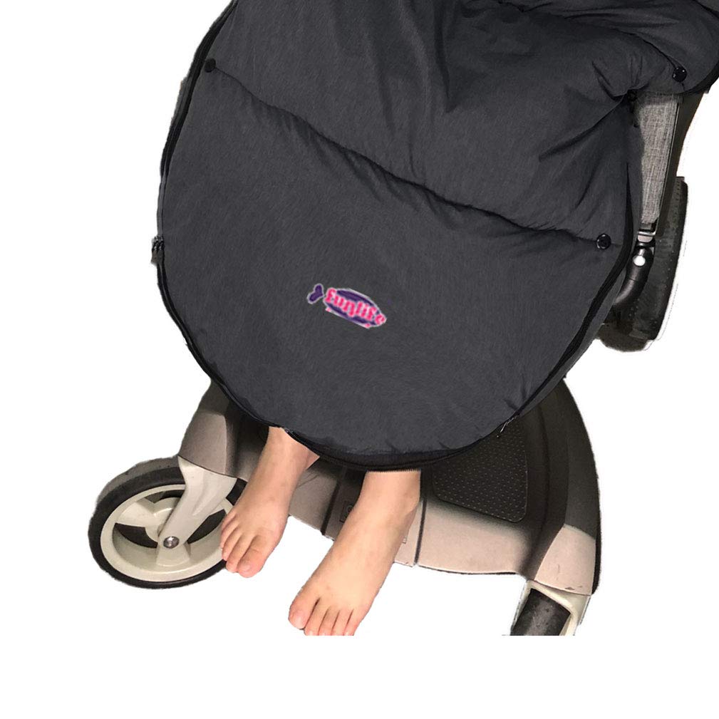 Waterproof Winter Stroller Footmuff,Universal Bunting Bag Compatible with All Strollers,Filled with 3D Cotton Toddler Stroller Winter Cover M6-4T,Beige