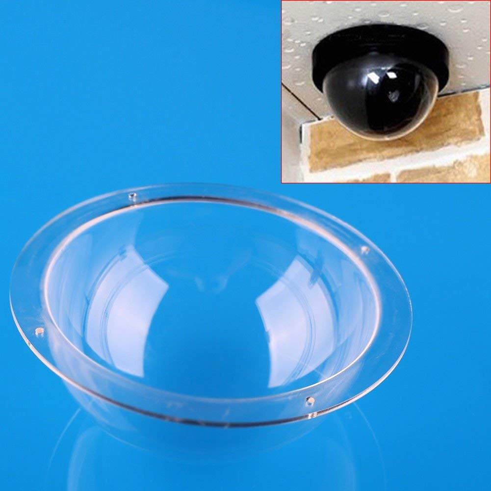 Ricrrover Diameter 3.15inch/80mm w/ 4 Holes Clear Acrylic Flange Plastic Hemisphere Indoor/Outdoor CCTV Replacement Clear Dome Camera Cover Security Dome Camera Housing
