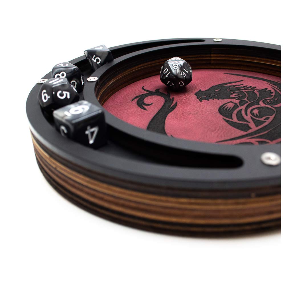 C4Labs 7.25" Padded Vegan Leather Eclipse Dice Tray - Dragon