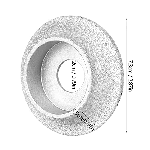 7.3cm Grinding Wheel for Angle Grinders, Brazed Diamond Grinding Wheel Stone Grinding Disc Concave Abrasive Wheel for Stone Marble Ceramic (French Grinding Wheel 1.5)