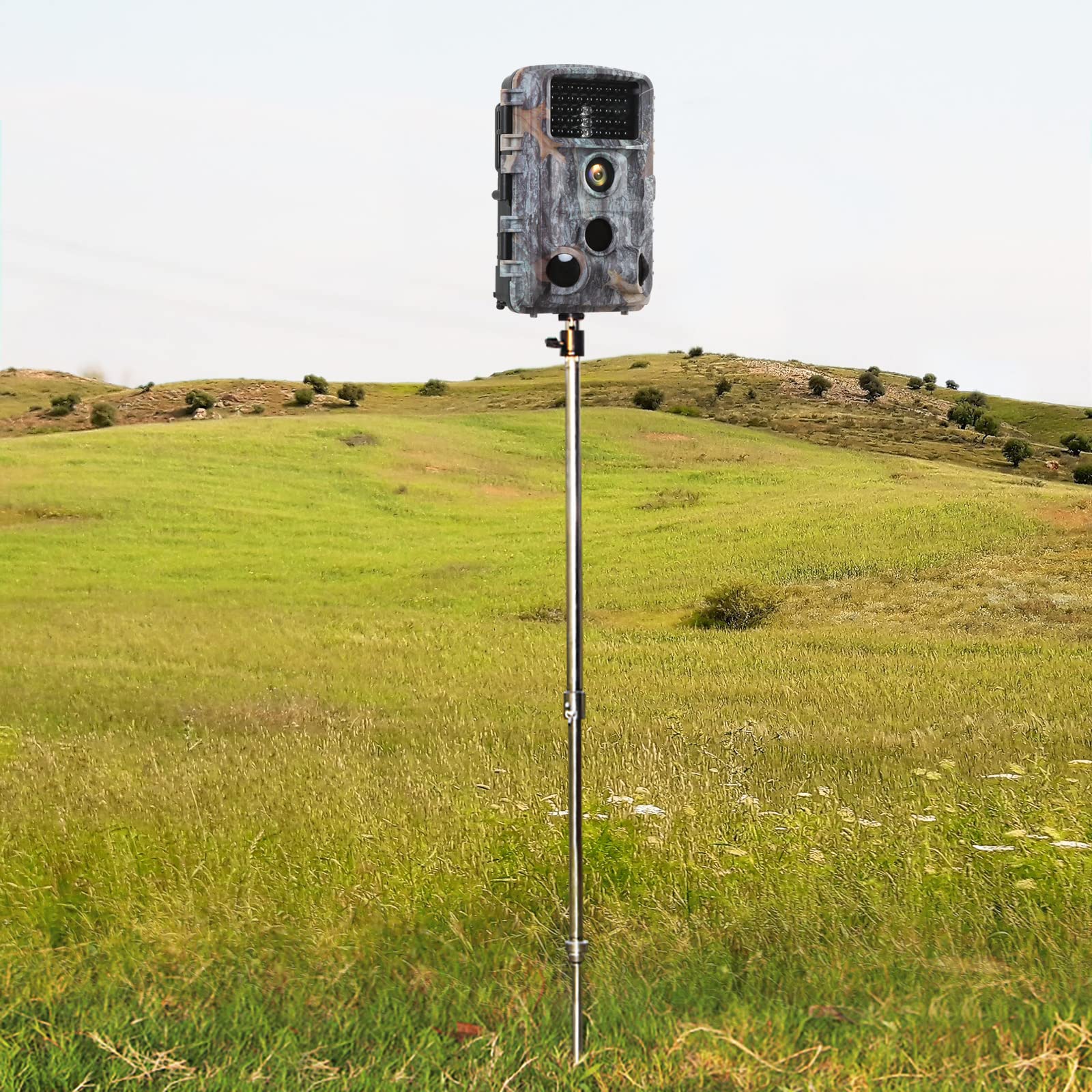 Adfitjo 2 Pack Trail Camera Mount, Support All Hunting Cameras with ¼ - 20 Thread Inserts, Foldable Stainless Steel Bracket