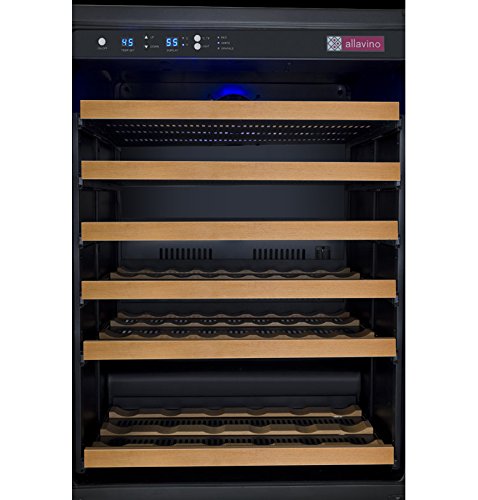 Allavino 24" Wide FlexCount II Tru-Vino 56 Bottle Single Zone Black Right Hinge Wine Refrigerator