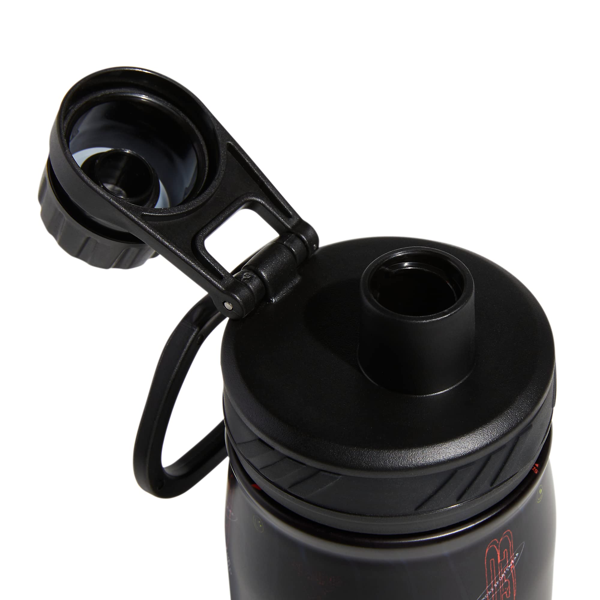 adidas 600 Ml (20 Oz) Metal Water Bottle, Hot/Cold Double-Walled Insulated 18/8 Stainless Steel, Icon Brand Love Black/Black/White, One Size
