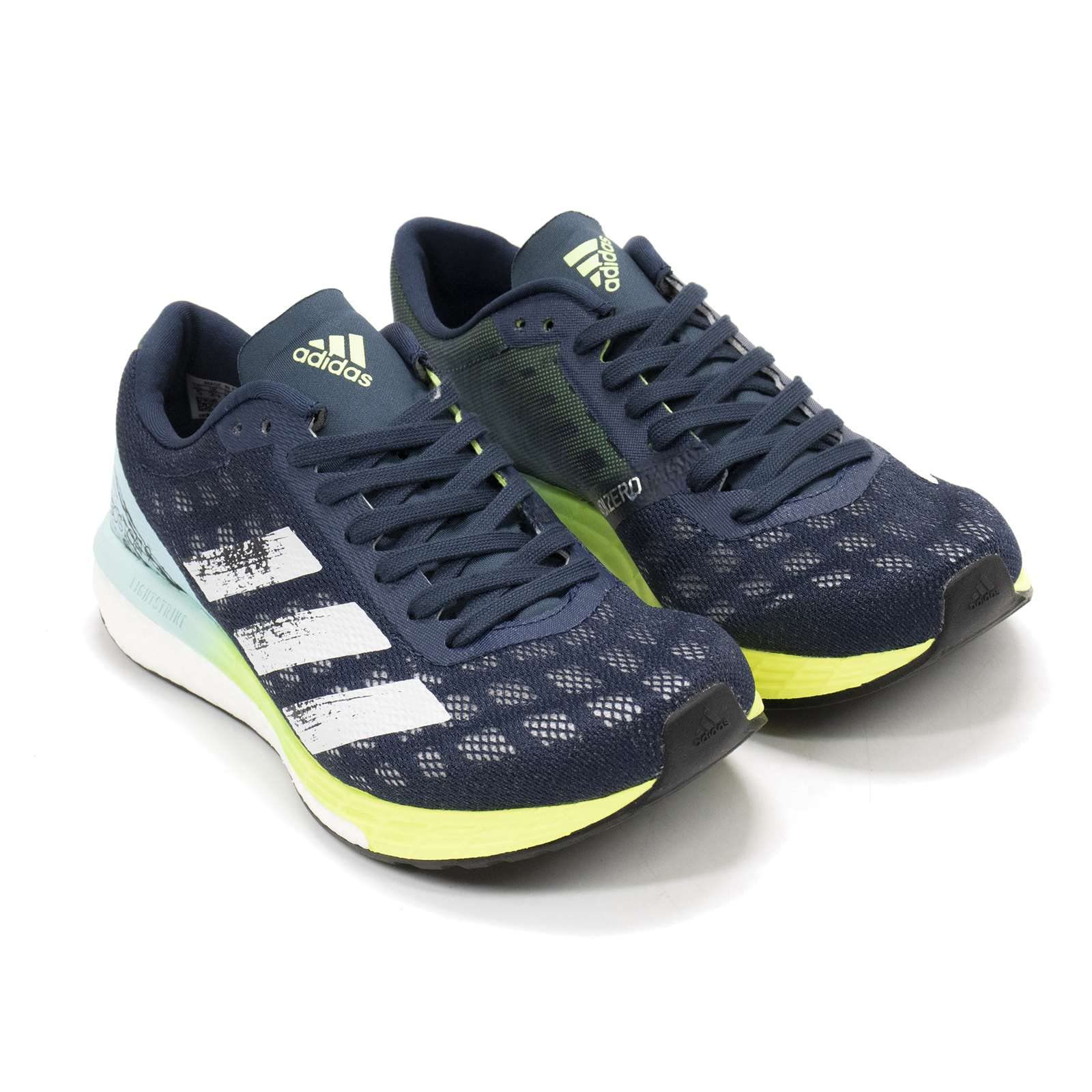 adidas Womens Adizero Boston 9 Running Sneakers Shoes - Blue,White - Size 5.5 M