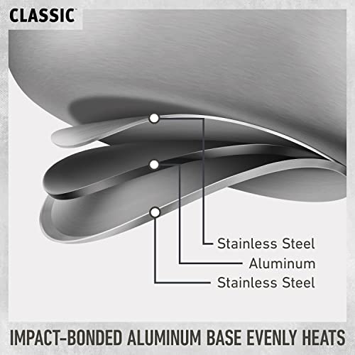 Calphalon 10-Piece Pots and Pans Set, Stainless Steel Kitchen Cookware with Stay-Cool Handles and Pour Spouts, Dishwasher Safe, Silver & Classic Stainless Steel 8 quart Stock Pot