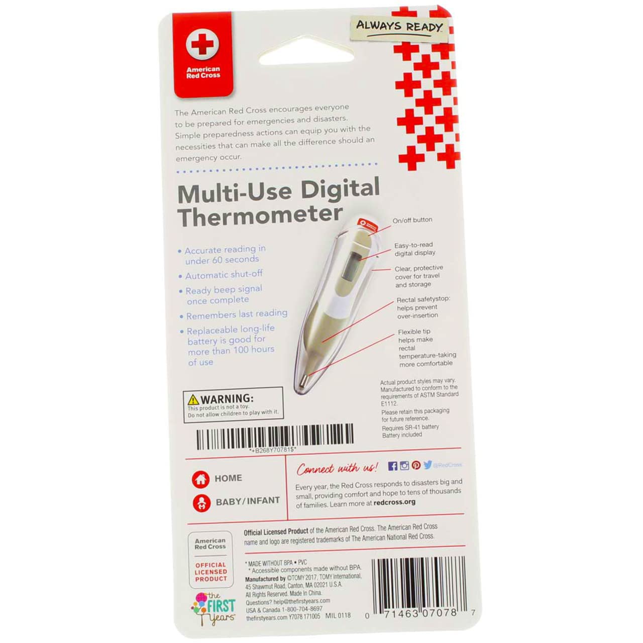 First Years Y7078A1 American Red Cross Multi-Use Digital Thermometer