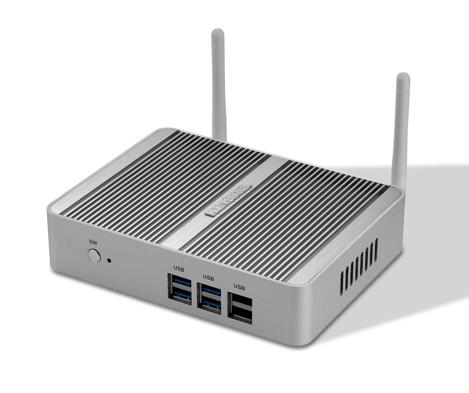 KINGDEL Mini Computer, Fanless Nettop with Celeron N3150/J3160/J4125 Quad Core 2.08GHz CPU, 4GB RAM 256GB SSD, 2*LAN, 2*HD, 4*USB 3.0