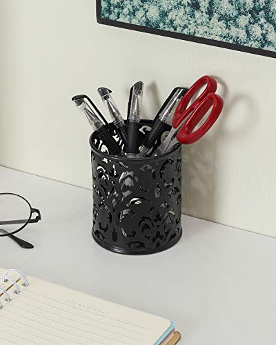EasyPAG 2 Pack Pen Holder Desk Organizer Pen Pencil Cup Marker Holder Makeup Brush Holders,Black