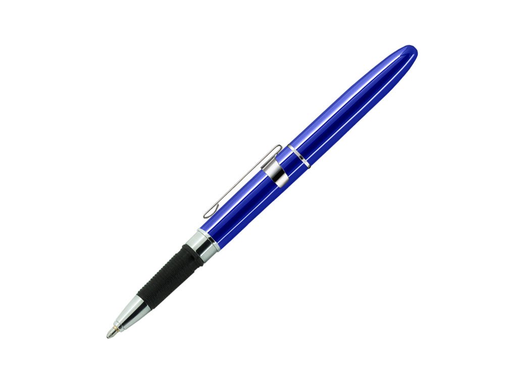 Fisher Space Pen Bullet Grip Space Pen with Clip and Conductive Stylus, Blue (BG1CL/S)