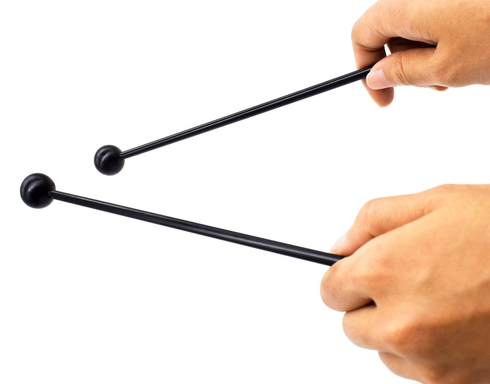 AUEAR, 10 Pack Solid Plastic Bell Mallets Percussion Sticks Hammer Drum Xylophone 11 Inch Black