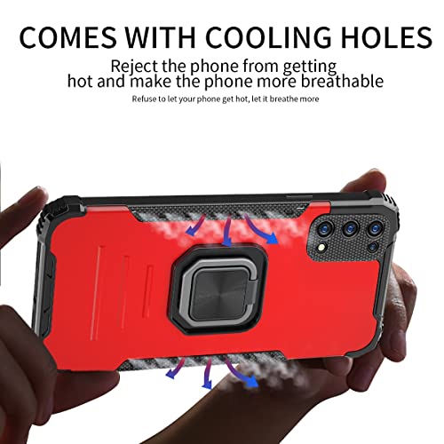 Back Case Cover for Oppo Realme 7 Pro Case,Drop Tested Cover with Magnetic Kickstand Ring Car Mount Protective Case,Hybrid Hard PC Soft TPU Shockproof Protective Case Protective Case