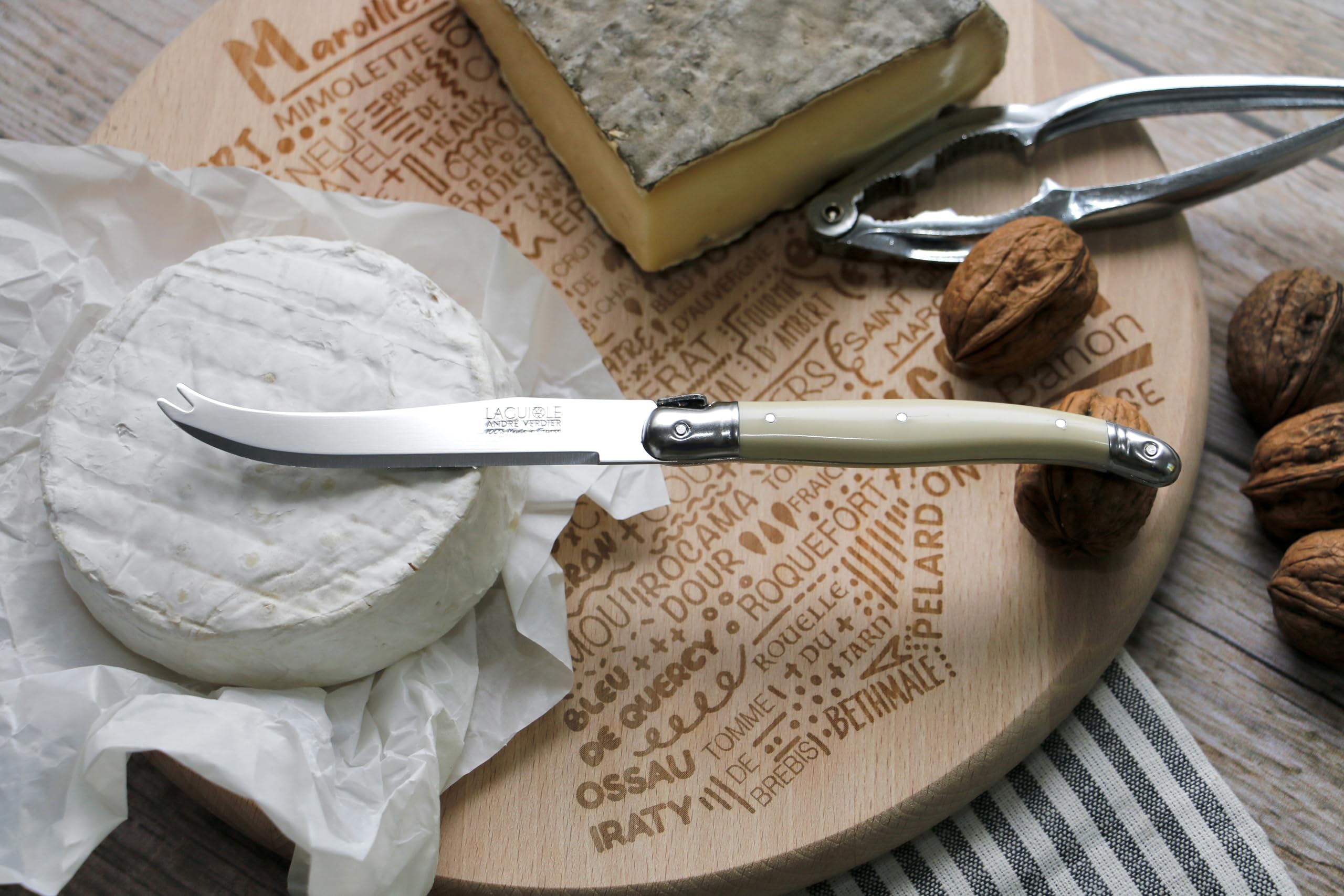 Andre Verdier Laguiole Debutant Cheese Knife Set 3 pce, Stainless Steel/Ivory, AV-3PC-CHEESE-IF, Made in France