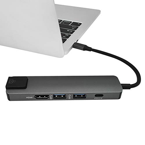 XUNMAIFHB Portable Docking Station,Type c to HDMI 3.0 Splitter with PD Powered RJ45 Network Card Converter Multi-Function Docking SD/TF/HDMI high-Definition Interface Fast Transmission