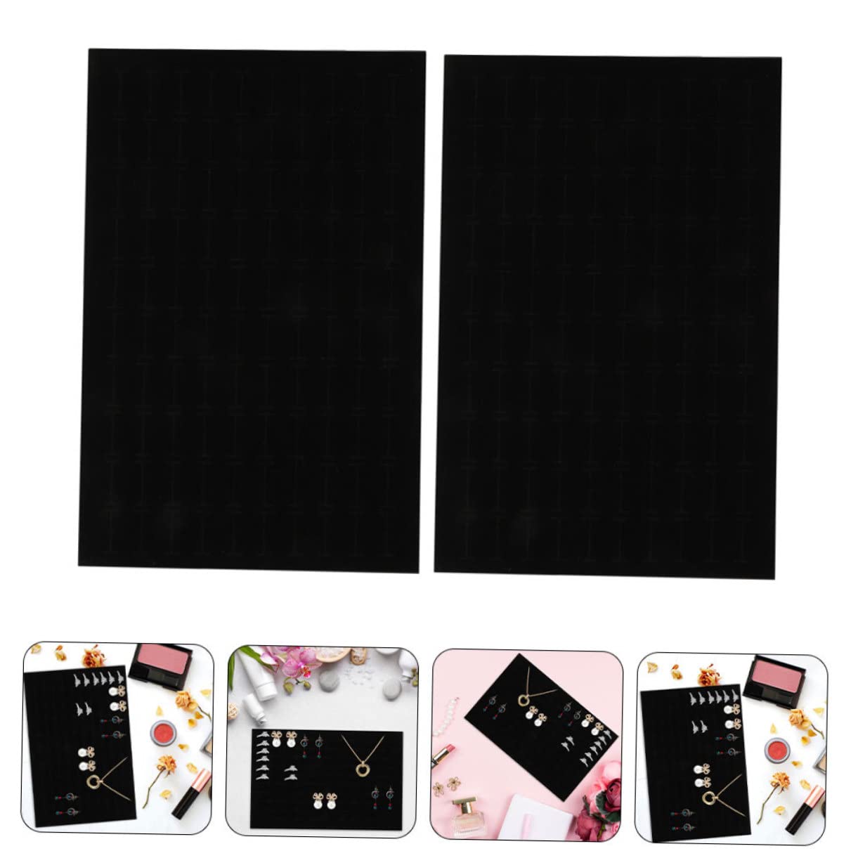 ADOCARN 2pcs Box Jewelry Sponge Pad Ring Display Stand Ornament Display Stand Trinket Tray Jewelry Box Insterts Foams Pad Jewelry Insert Tray Sponge Black Supplies Earrings Ear Stud Holder