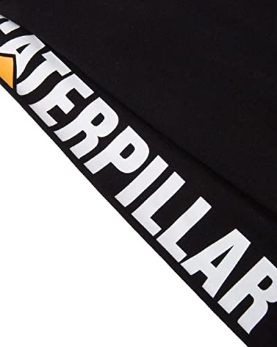 Caterpillar Men's Trademark Banner Long Sleeve Tee Shirts with Center Back Neck Wire Management Loop and CAT Logo, Black, X Large