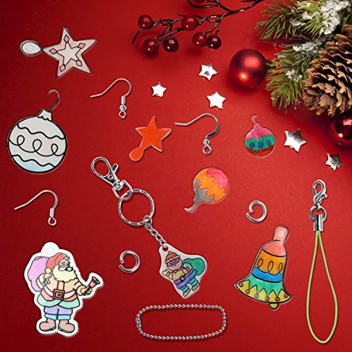 BAPHILE Shrinky Dink,301PCS Shrink Art Plastic Sheets Kit Include 20PCS Clear Frosted Heat Shrinky Paper with 281PCS Keychains Accessories for Adults Kids Creative Craft School Project