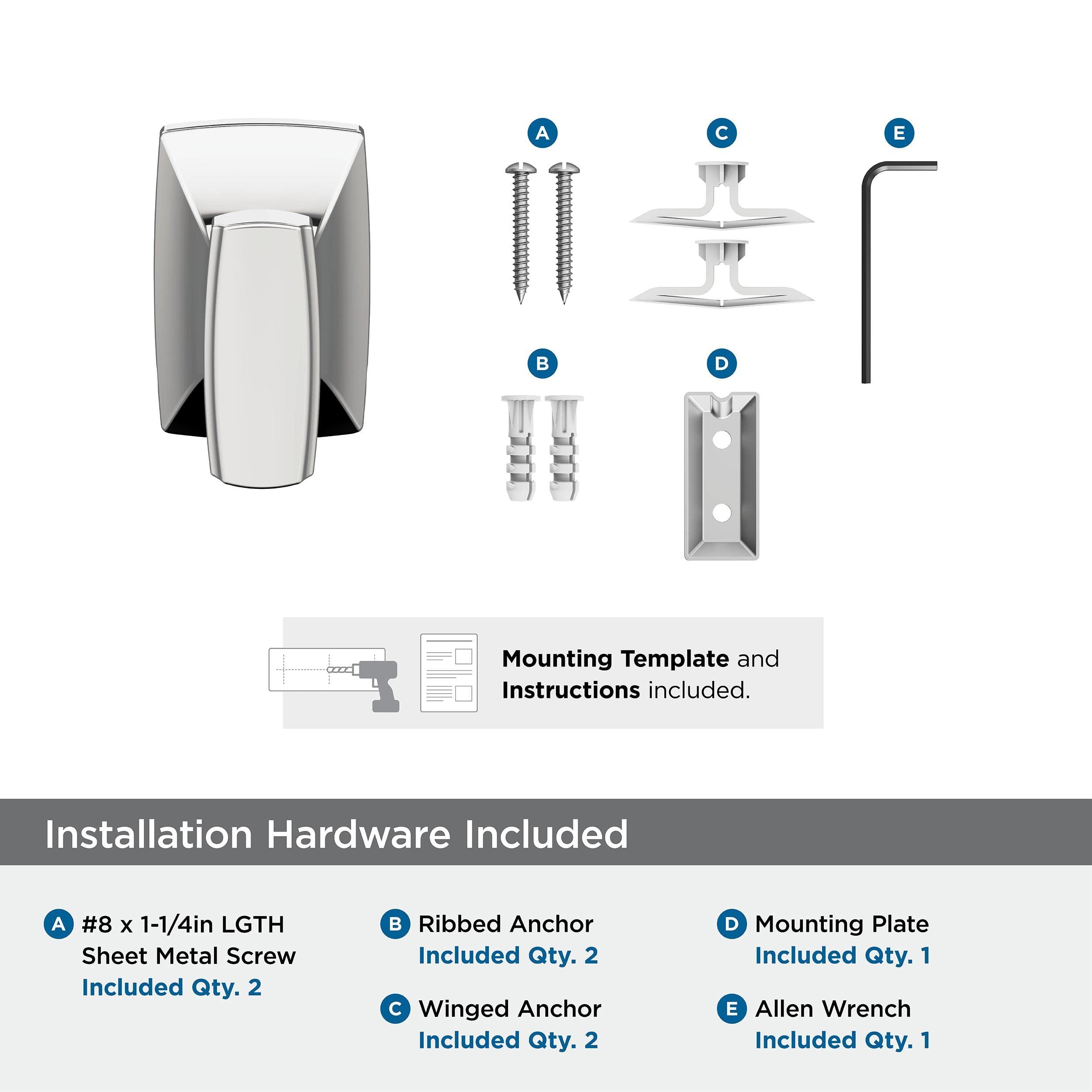 Amerock BH3601026 | Chrome Single Robe Hook | 2-5/8 in. (67 mm) Length Towel Holder | Highland Ridge | Towel Hook for Bathroom | Bathroom Hardware | Bath Accessories
