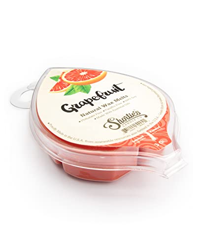 Shortie's Candle Company Grapefruit Natural Soy Wax Melts - Formula 117-1 Highly Scented 3 Oz. Bar - Made with 100% Soy and Essential Fragrance Oils - Phthalate & Paraffin Free, Vegan, Non-Toxic