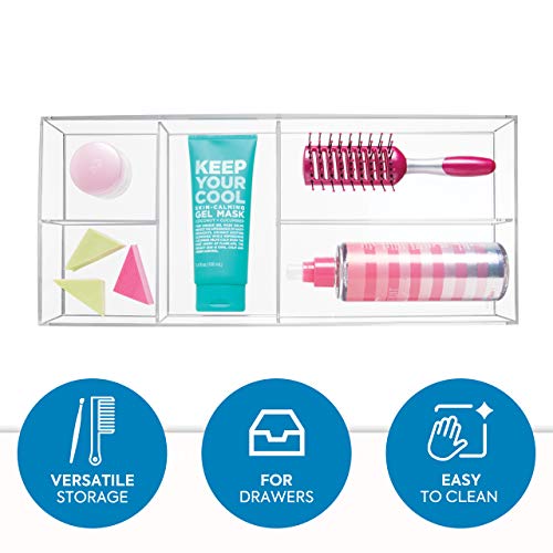 iDesign Clarity Wall Mount Nail Polish Storage Rack with 3 Shelves for Bathroom, Closet, Bedroom, Set of 1, Vanity Tray,42400